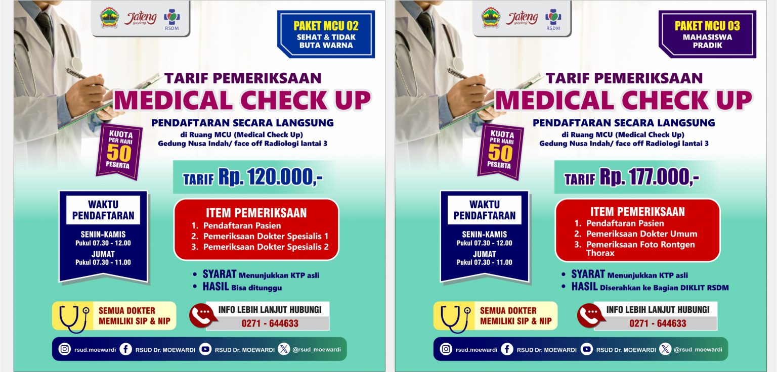 Ketentuan dan Tarif Pemeriksaan Medical Check Up (MCU) untuk Surat Keterangan (SK) – Official ...