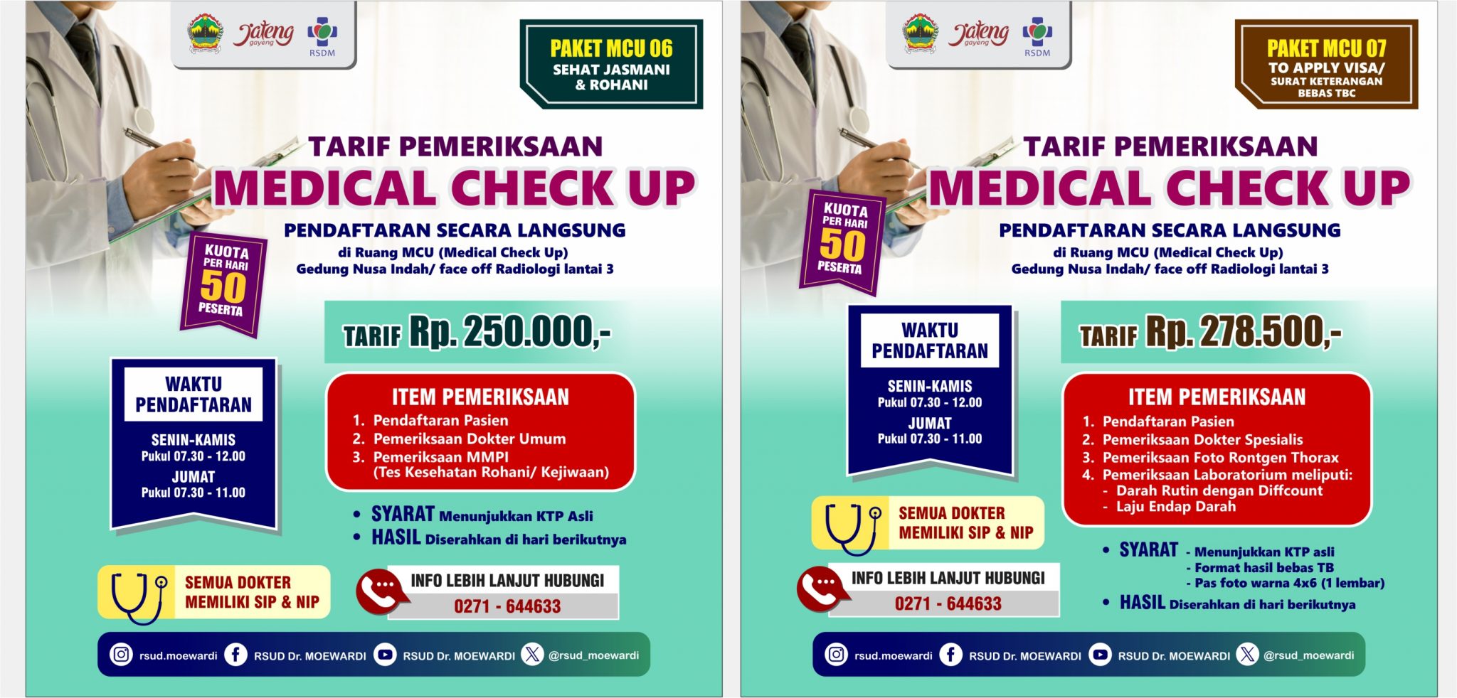 Ketentuan dan Tarif Pemeriksaan Medical Check Up (MCU) untuk Surat Keterangan (SK) – Official ...
